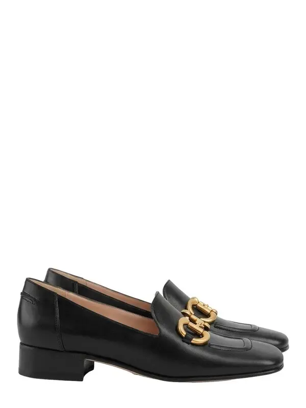 Gucci Horsebit Detail Square-toe Loafers - Black