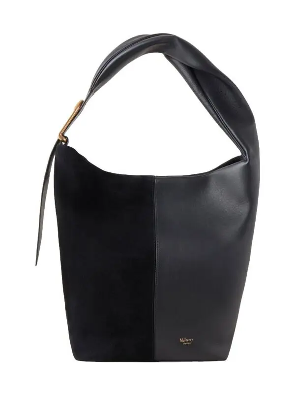 Mulberry Retwist Hobo Suede Shoulder Bag - Black