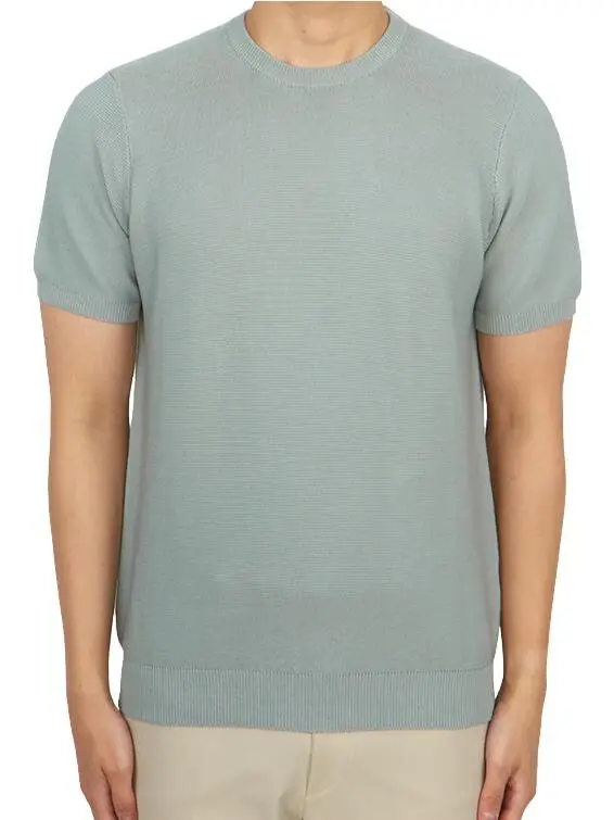 DRUMOHR Short-sleeved Fine Knit Sweater - Gray