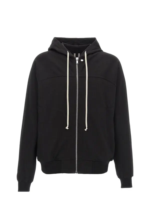 Rick Owens Zip-up Drawstring Hoodie - Black
