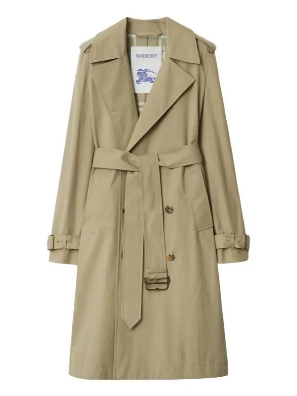 Burberry Double Breasted Belted Trench Coat - Cloud Lark