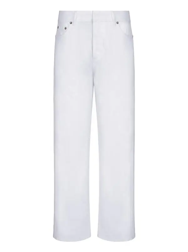 Dior Christian Button Detailed Straight Leg Trousers - White