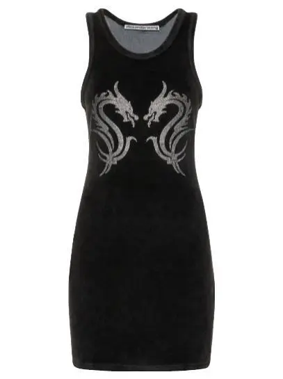 Alexander Wang Embellished Sleeveless Mini Dress - Black