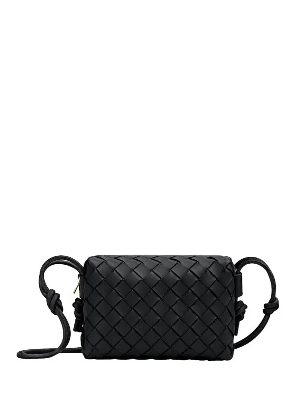 Bottega Veneta Intrecciato Mini Crossbody Bag - Black