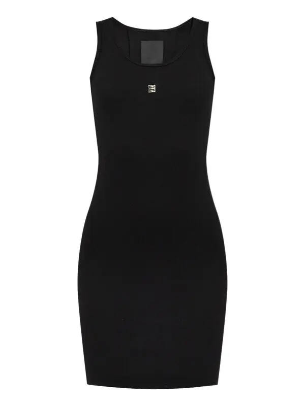 Givenchy 4g Plaque Ribbed Knit Tank Dress - Black