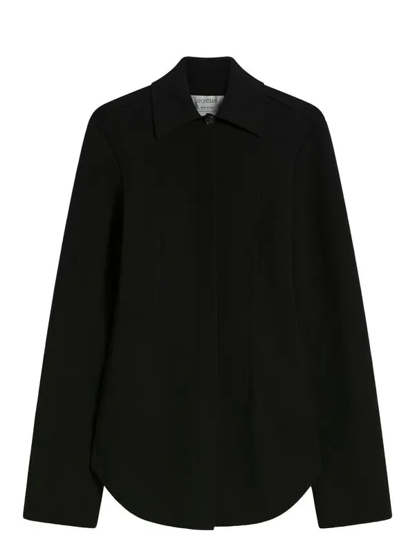 Sportmax Baffo Long-sleeved Knitted Shirt - Black