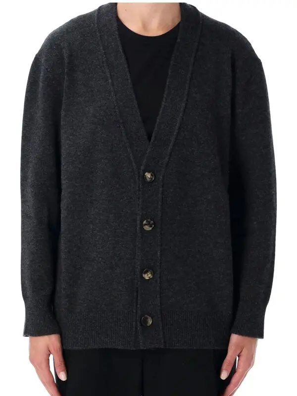 Bottega Veneta Long Sleeve Button Fly Cardigan - Black