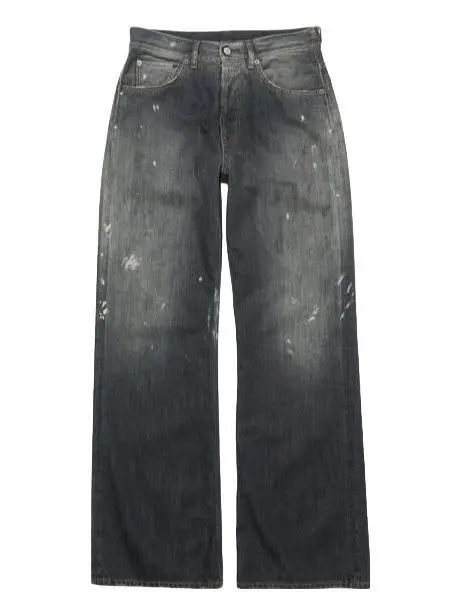Acne Studios Loose-fit Distressed Wide-leg Jeans - Black