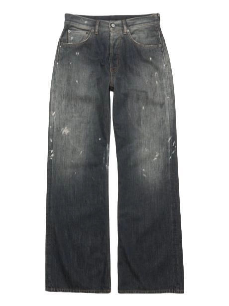 Acne Studios Loose-fit Distressed Wide-leg Jeans - Black