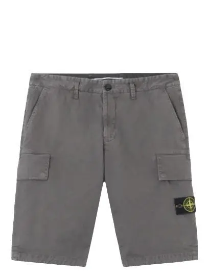 Stone Island Regular Fit Cargo Bermuda Shorts - Charcoal-grey