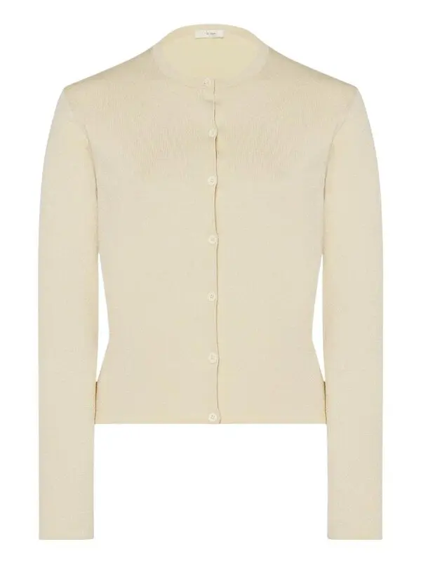 THE ROW Corole Ribbed-knit Cardigan - Nude