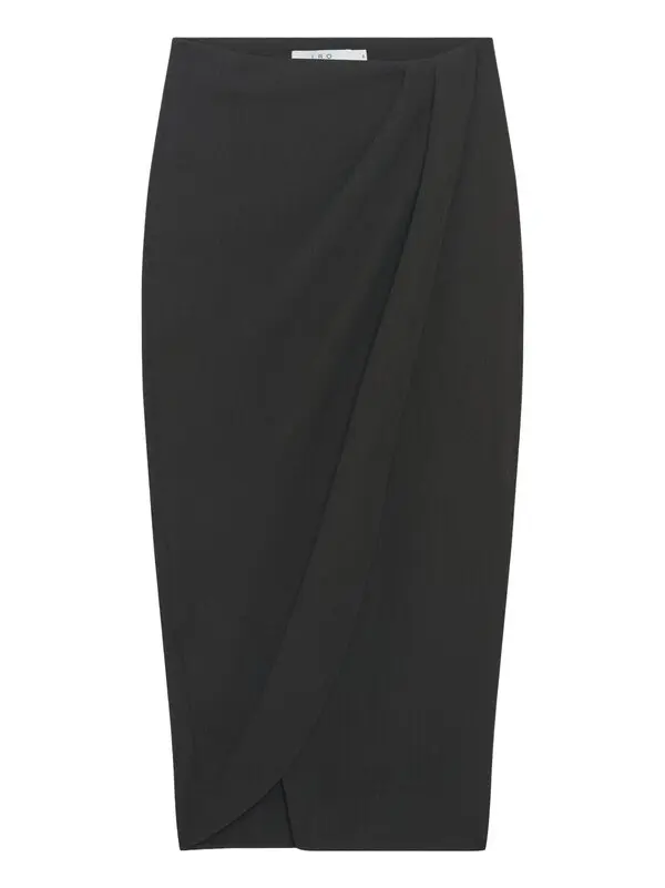 IRO PARIS Long Wrap Skirt With Pleats - Black