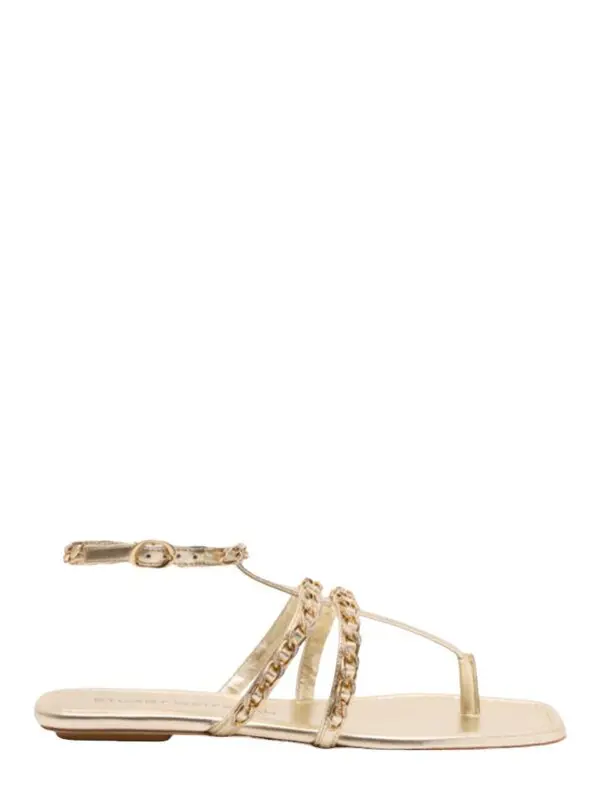 STUART WEITZMAN Soluxe Crystal Embellished Flat Sandals - Nude