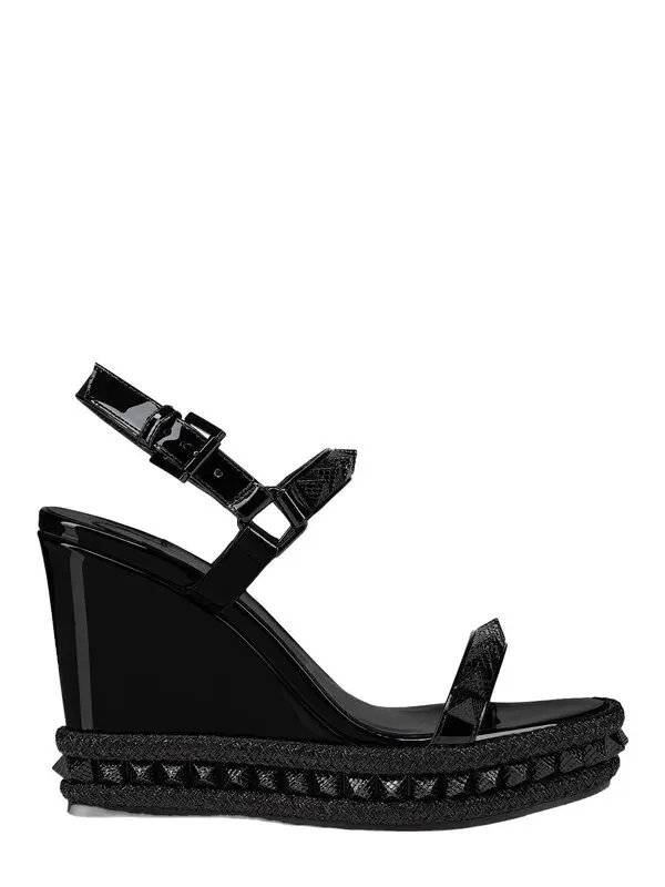 CHRISTIAN LOUBOUTIN Pyraclou Open-toe Wedge Sandals - Black