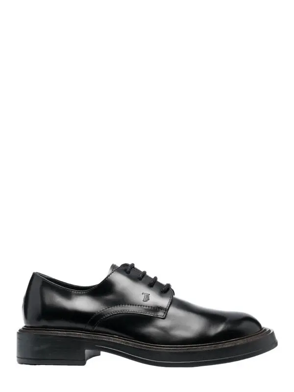 TOD'S Lace-up Almond Toe Oxfords - Black