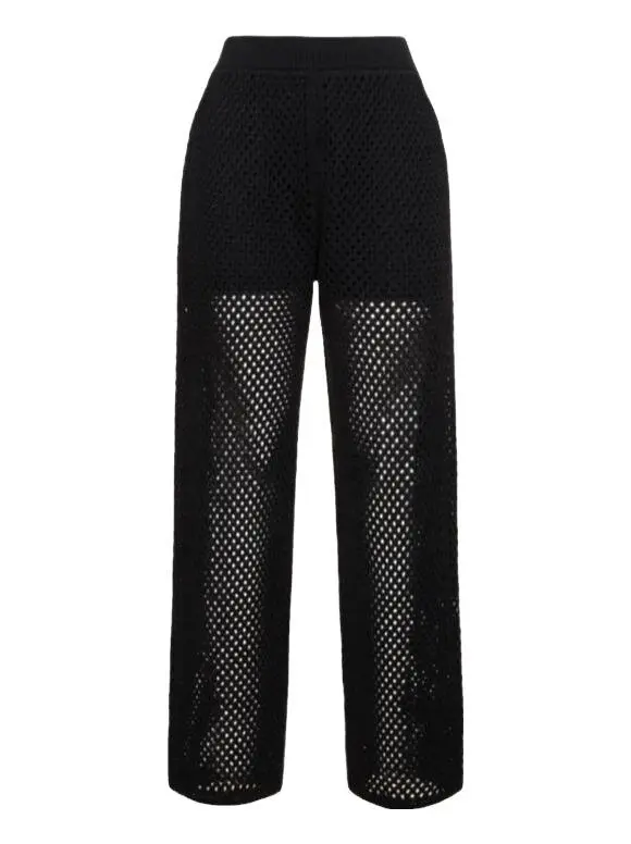 Brunello Cucinelli Knit Wide-legged Casual Pants - Black