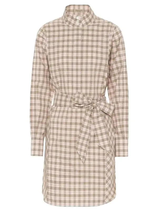 Burberry Checked Lace Dress - Nude