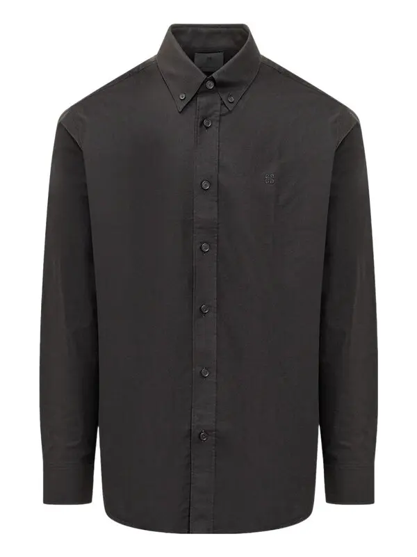 Givenchy 4g Embroidered Long-sleeved Shirt - Black