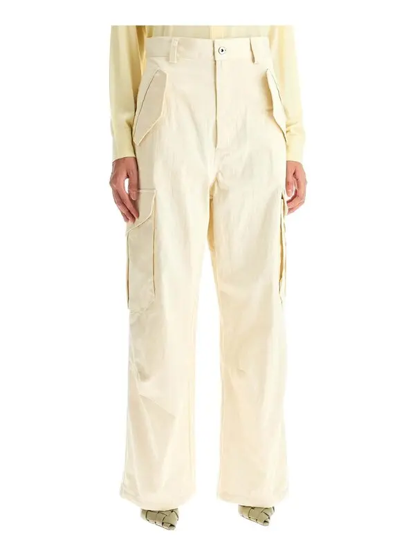 Bottega Veneta Pocket Detailed Cargo Trousers - White