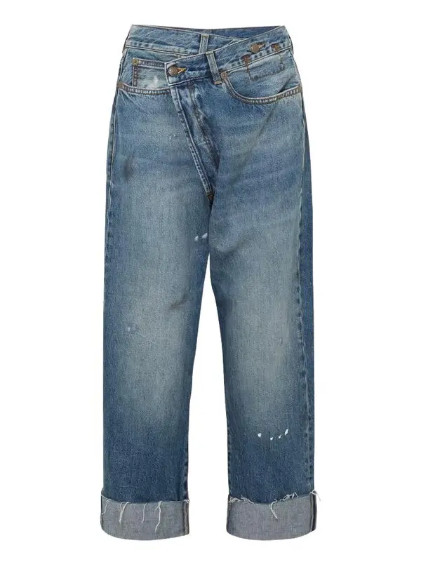 R13 Crossover Asymmetrical Wide-leg Jeans - Blue