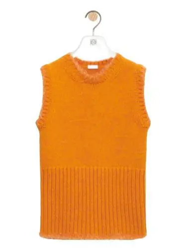 Loewe Fringed Ribbed-knit Vest - Orange