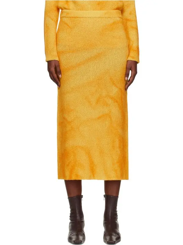 Gabriela Hearst Graphic Detail Knitted Skirt - Yellow