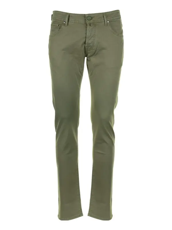 Jacob Cohen Logo Patch Straight-leg Trousers - Green