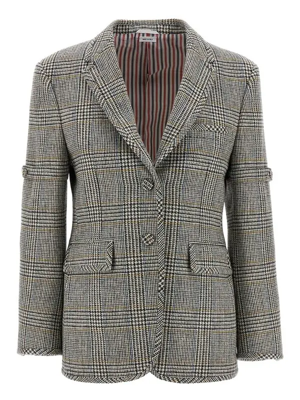 Thom Browne Checked Single-breasted Blazer - Gray