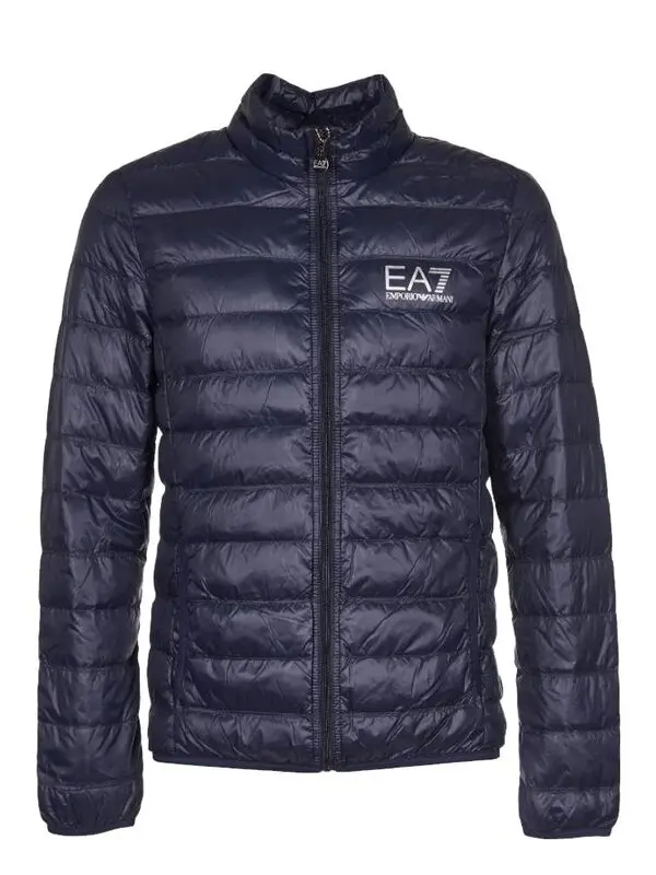 EA7 Quilted Zip-up Puffer Jacket - Black