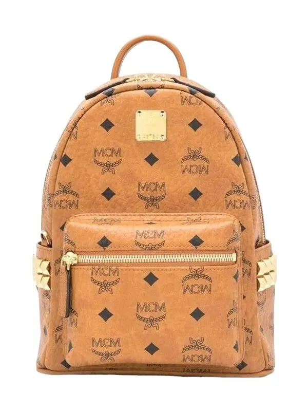 Mcm Visetos Leather Backpack - Brown