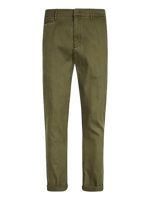 DONDUP Belt Loop Casual Pants With Buttoned Back Pockets - Green