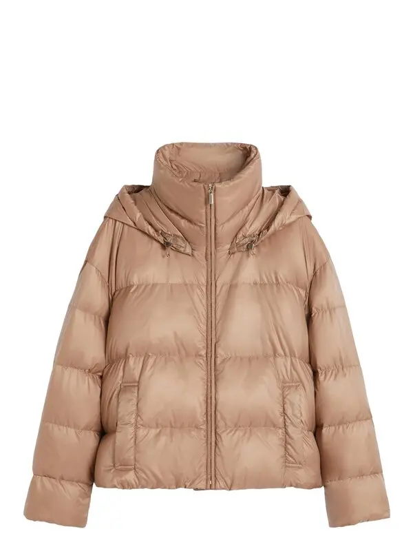 Max Mara Hooded Puffer Jacket - Camel