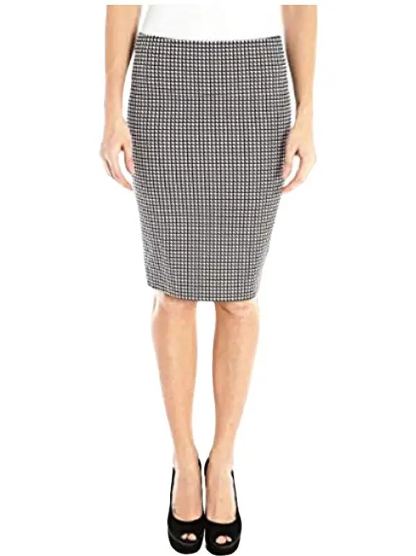 Emporio Armani Plaid Detail Slim Fit Skirt - Gray