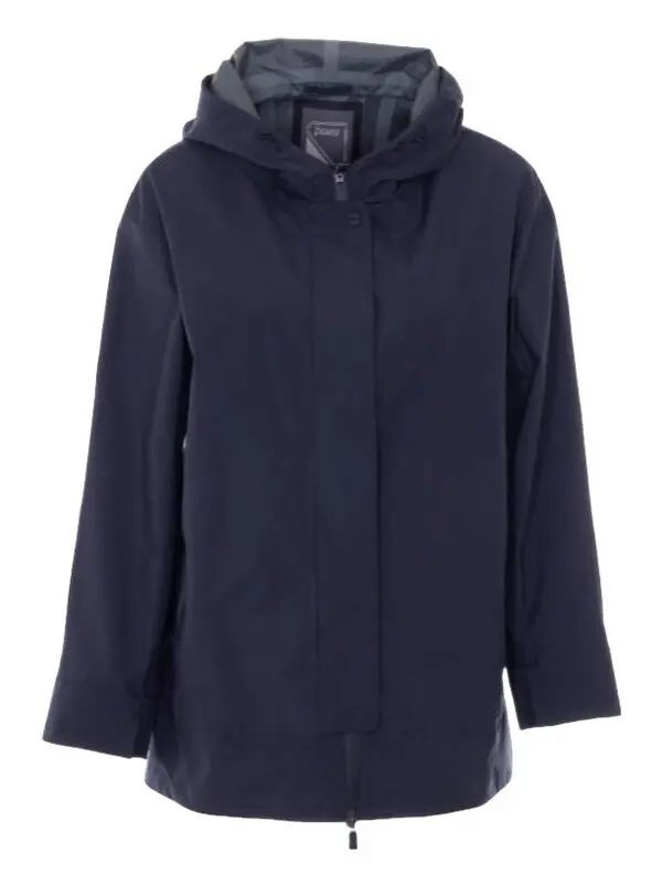 Herno Zip-up High Neck Hooded Jacket - Black