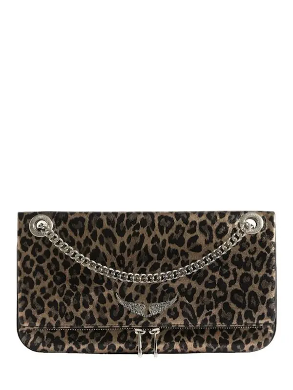 Zadig&Voltaire Leopard-printed Leather Shoulder Bag - Silver