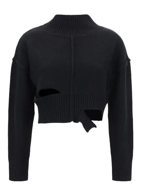 MAISON MARGIELA Distressed Knit Sweater - Black