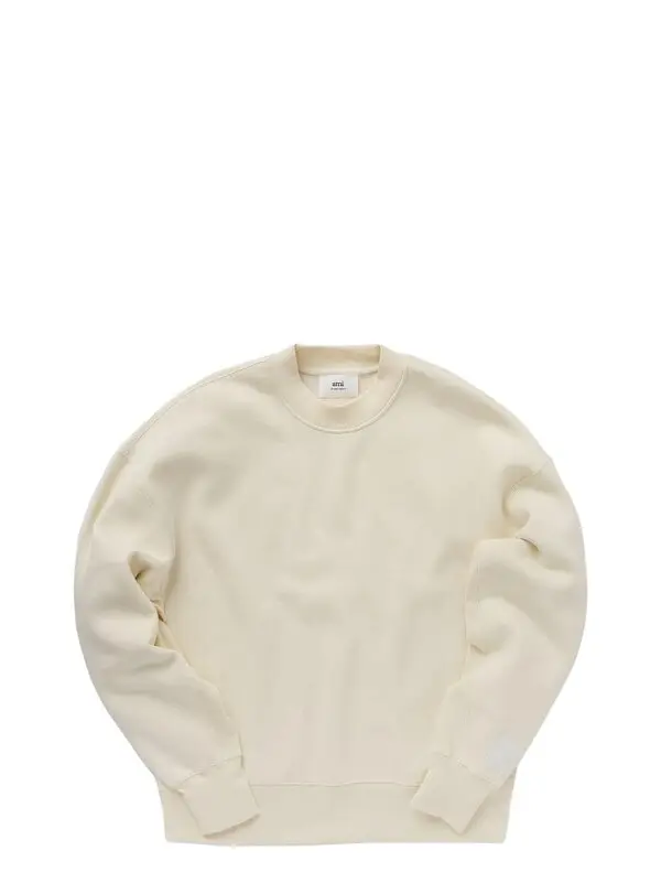 Ami Crewneck Sweatshirt With Logo Patch - Nude
