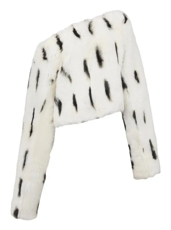Balmain Off-the-shoulder Calfskin Crop Top - White