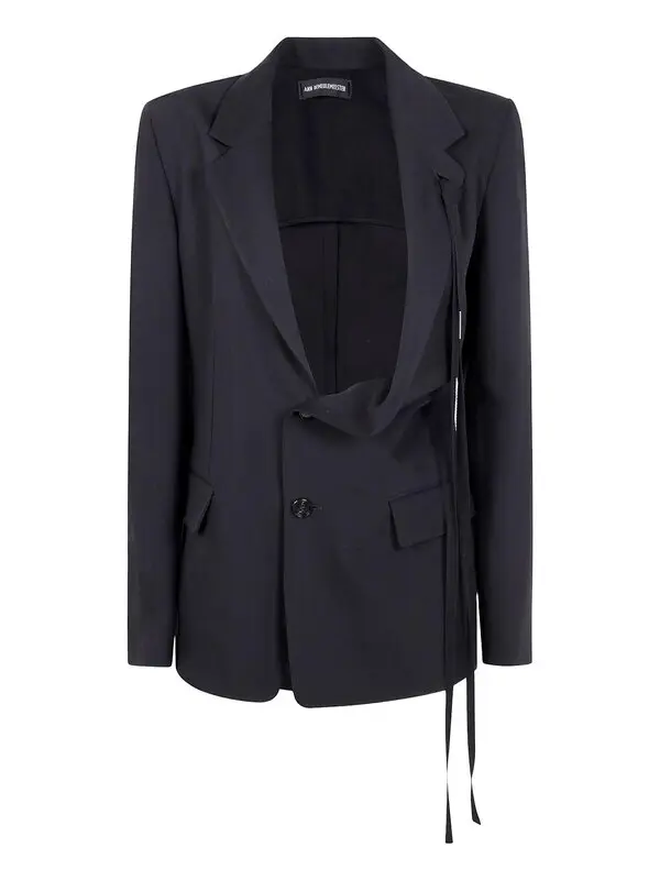 ANN DEMEULEMEESTER Single-breasted Blazer - Black