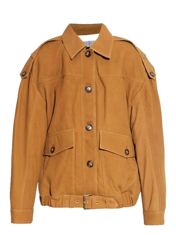 IRO PARIS Button Suede Jacket - Brown