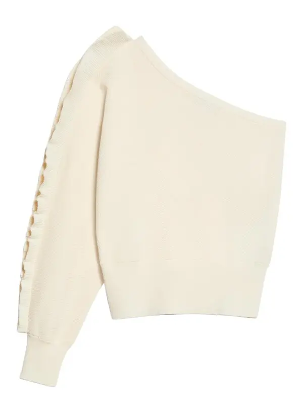 Max Mara Asymmetric One-sleeved Knitted Jumper - Vanilla