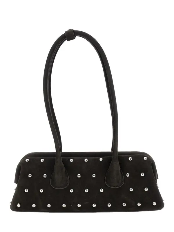 OSOI Mini Boat Wide Studded Shoulder Bag - Black