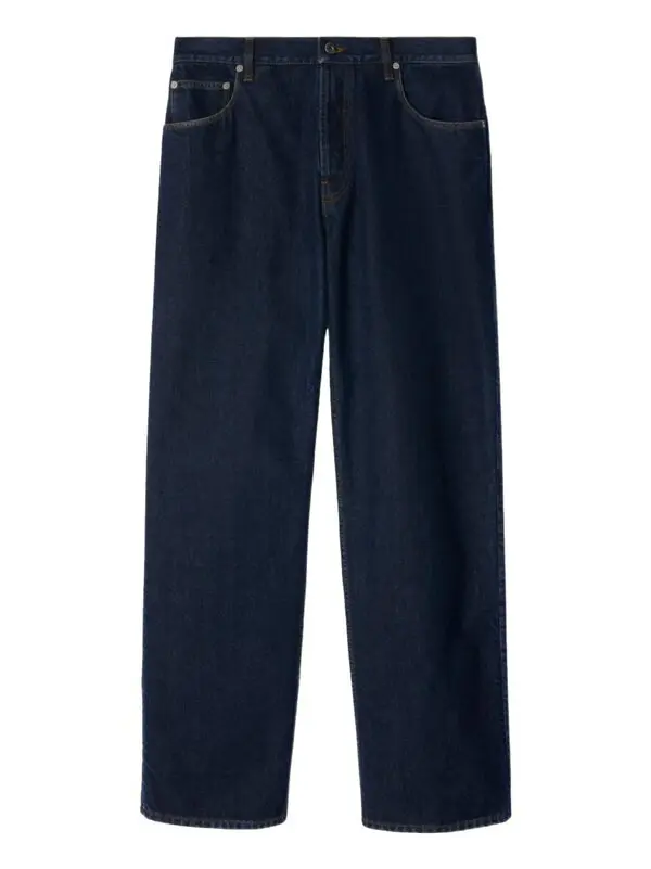 Burberry Logo Patch Straight-leg Jeans - Indigo