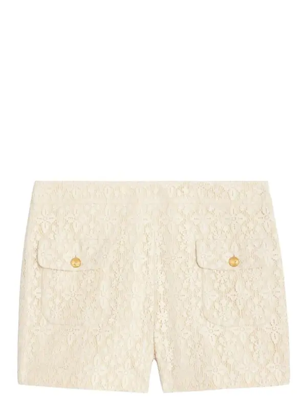 Celine Romy Mini Shorts In Lace Cotton - White