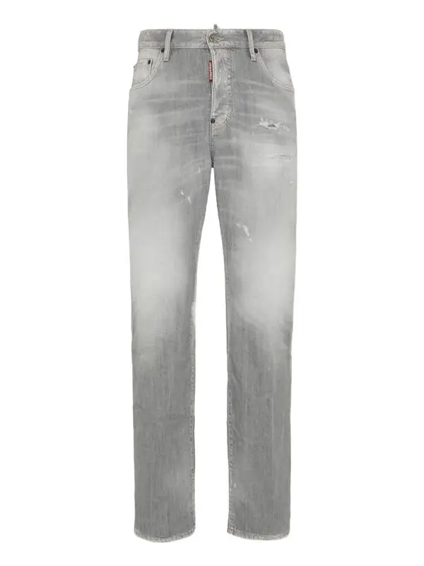 Dsquared2 Distressed Brushed Wash Jeans - Gray