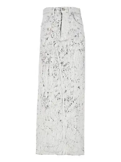 MAISON MARGIELA Rear Slit Midi Skirt - White