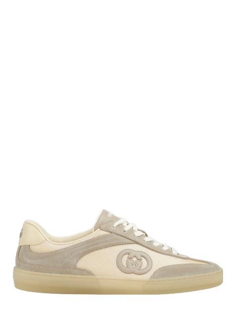 Gucci G75 Logo Patch Lace-up Sneakers - Oat