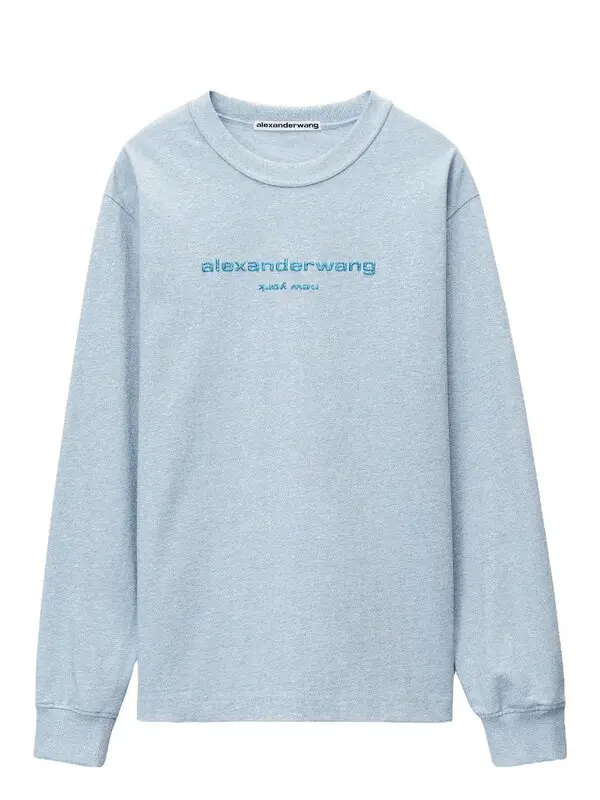 Alexander Wang Logo-print Cotton T-shirt - Blue