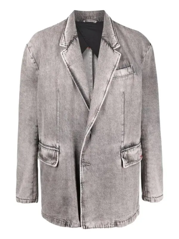 DIESEL® Single-breasted Denim Jacket - Grey