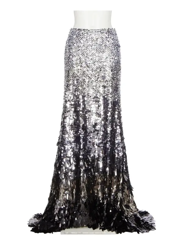 Valentino Garavani Sequined Embellished Trailing Extra-long Skirt - Black
